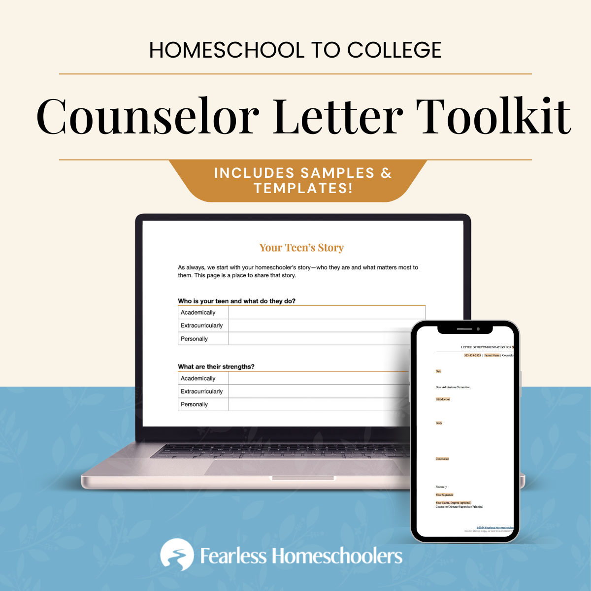 Homeschool Counselor Letter Template for College Applications ...