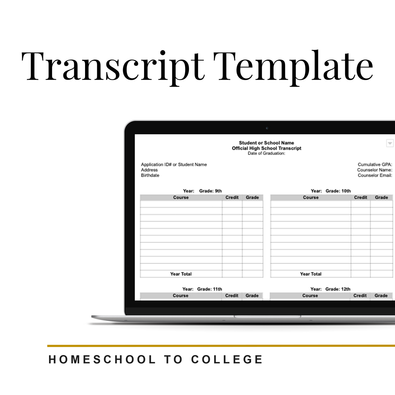 Homeschool Transcript Templates | Fearless Homeschoolers