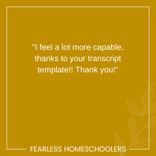Homeschool to College: Transcript Template – Fearless Homeschoolers